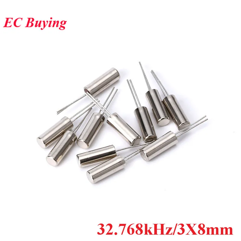 20pcs 32.768kHz 32.768 kHz 32768HZ 32.768k Hz Frequency Oscillator Crystal Cylender 3X8 mm 3*8 ...