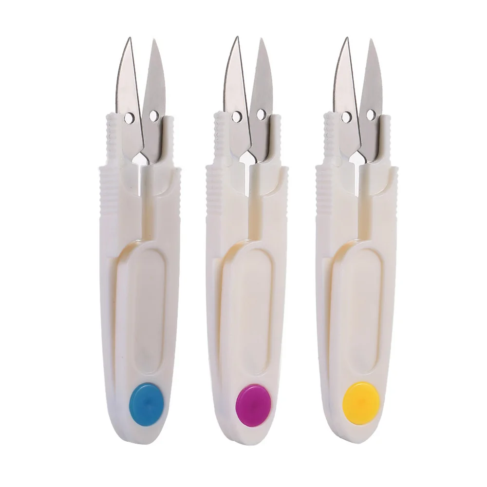 1pc Stainless Steel Sewing Scissors With Cover Line Thread Cutter Cross ...