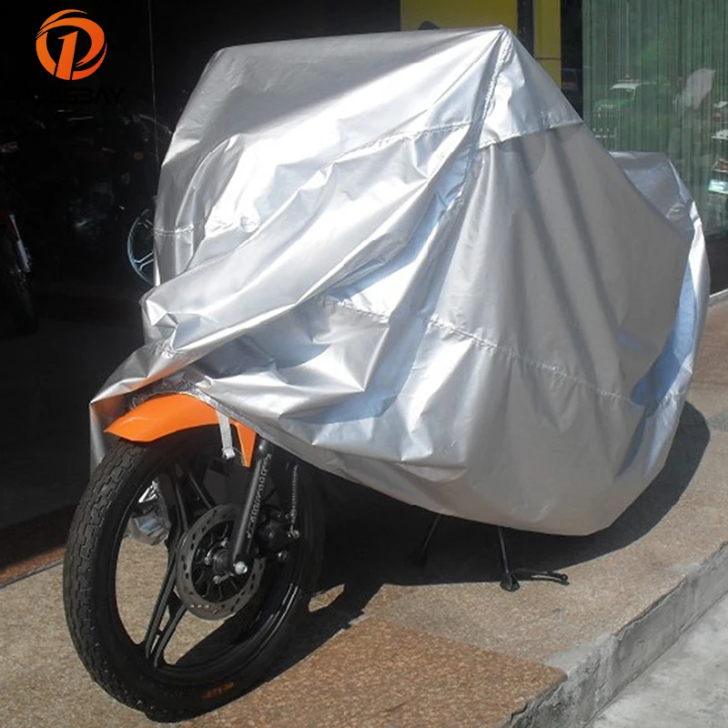 Possbay All Size Silver/black Universal Motorcycle Covers Outdoor ...