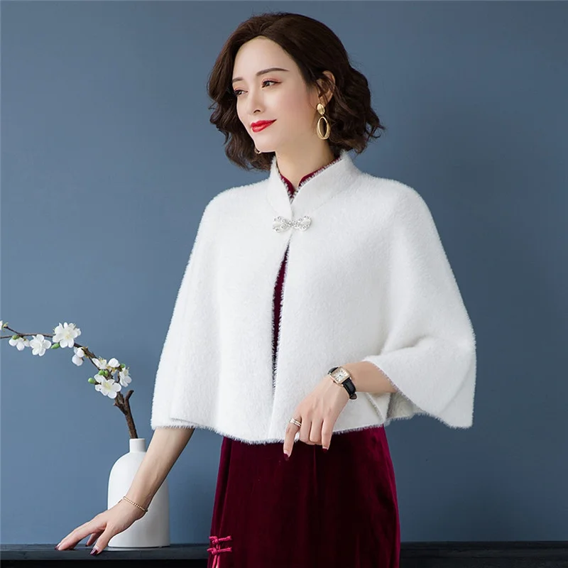 2020 Autumn Winter Cloak Formal Party Evening Jackets Wraps Faux Fur ...