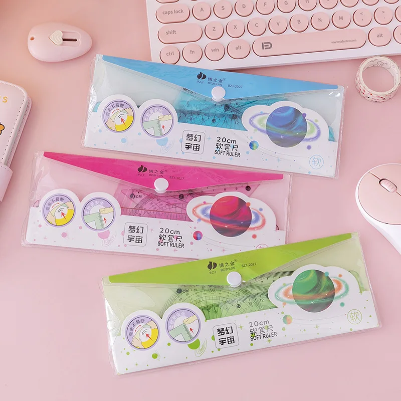 20cm Soft Rulers Set Learning Board Kit Math Class Straight Ruler ...