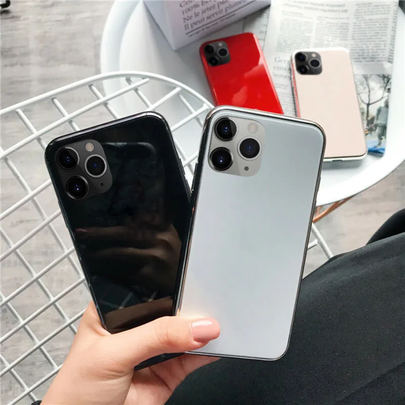 Роскошное закалённое стекло с покрытием чехол для iPhone X XS Max 8 7 6s Plus гальванический ...