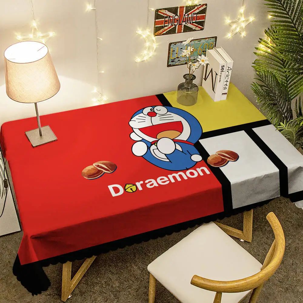 Anime Doraemon Tablecloth Decorative Waterproof for Rectangular Dining ...