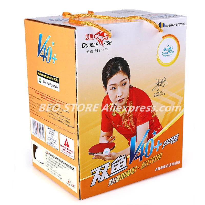 100 Balls Double Fish V40+ 1-star Abs New Plastic Seamed Training Doublefish Table Tennis Balls ...