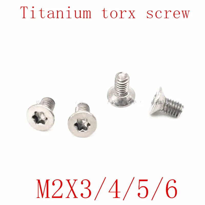 20 pces titânio parafuso m2x3/4/5/6 titânio torx cabeça escareada ...