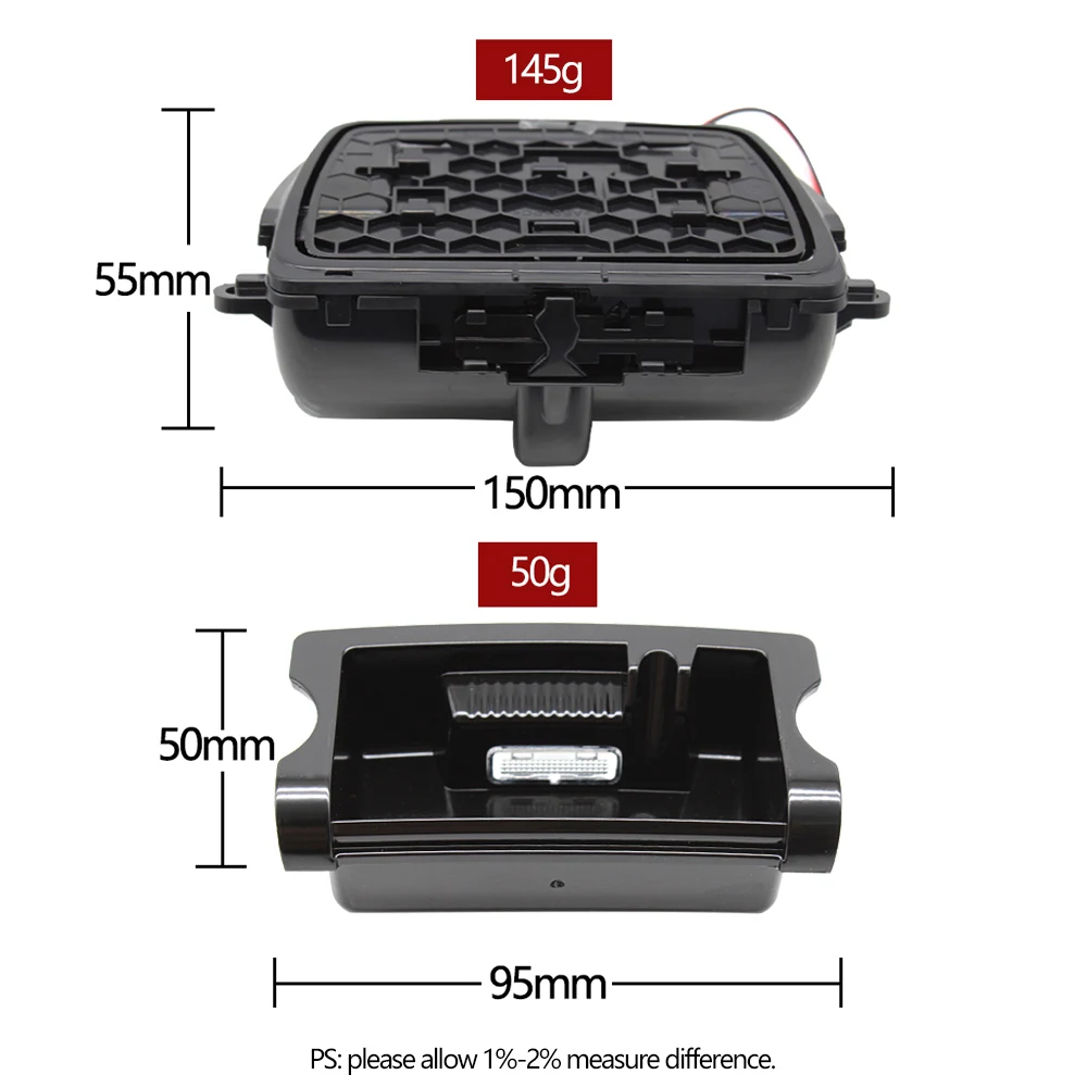 CENDRIER,Ashtray--Ensemble de boîte à cendrier ABS de Console centrale ...