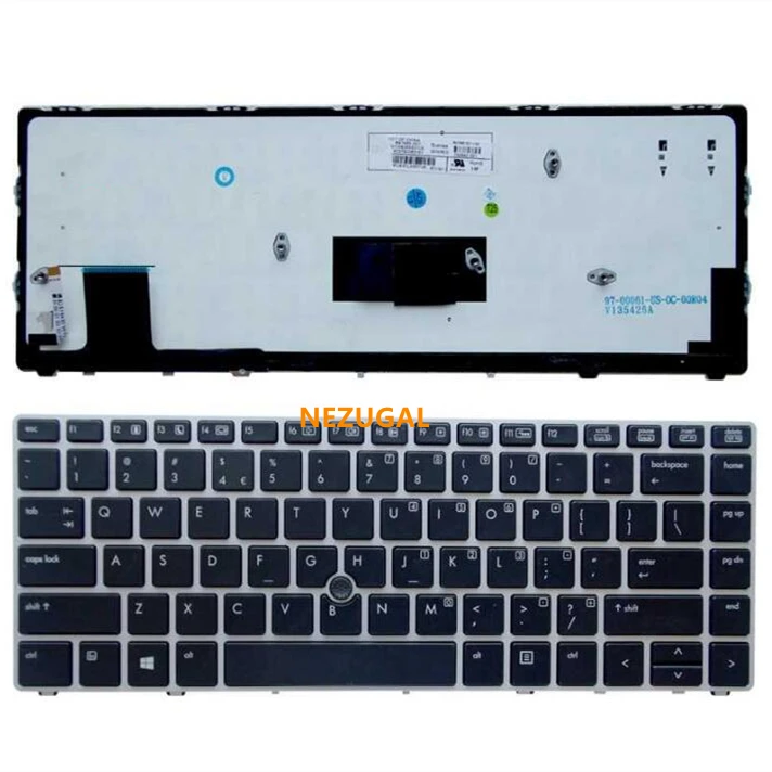 Teclado US para portátil HP EliteBook Folio, 90% M, 9470M, inglés, con ...