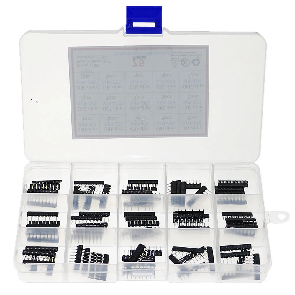 75pcs-15-Types-Network-Resistor-Assorted-Pack-Kit-Box-pin-2-54mm-1-x ...