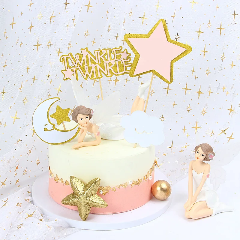 Little-Star-Gelukkige-Verjaardag-Cake-Topper-Maan-Verjaardag-Cupcake ...