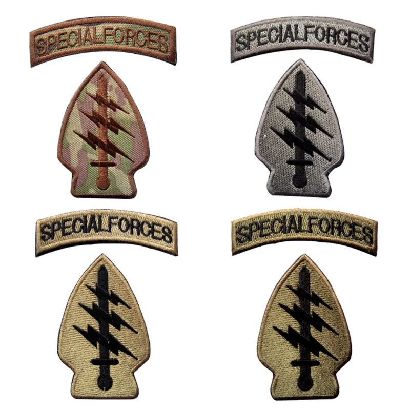 Army Fan Patches Tactical Military Us Lightning Special Forces Badge ...
