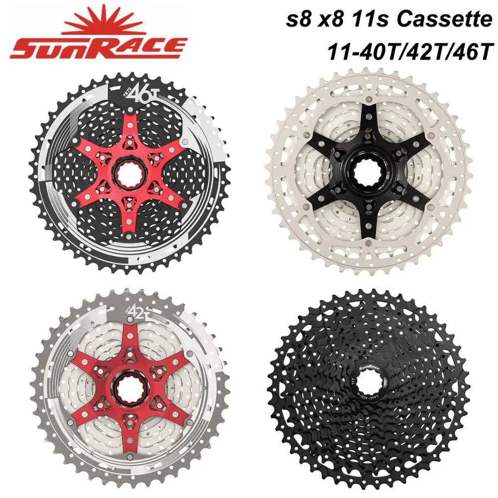 Sunrace 11 velocidad CSMX8 S8 bicicleta MTB bicicleta Cassette 11s 40T 42T 46T bicicleta rueda ...