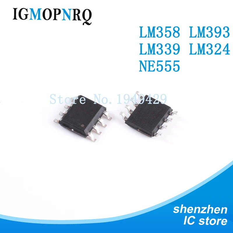 50PCS LM358DR LM324DR LM339DR LM393DR SOP SMD LM358 LM393 LM339 LM324 NE555 NE555DR Amplifier ...