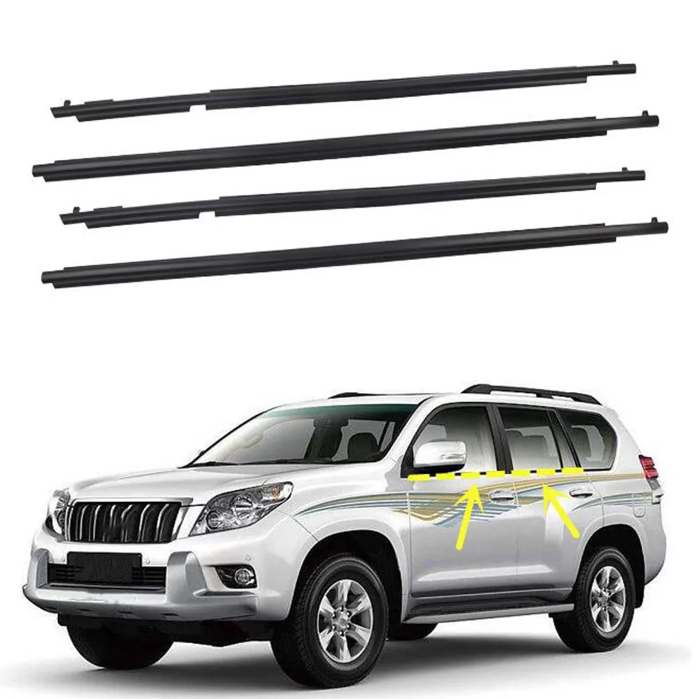 4Pcs-set-Car-Window-Molding-Trim-Deflector-Rain-Deflector-Weatherstrip ...