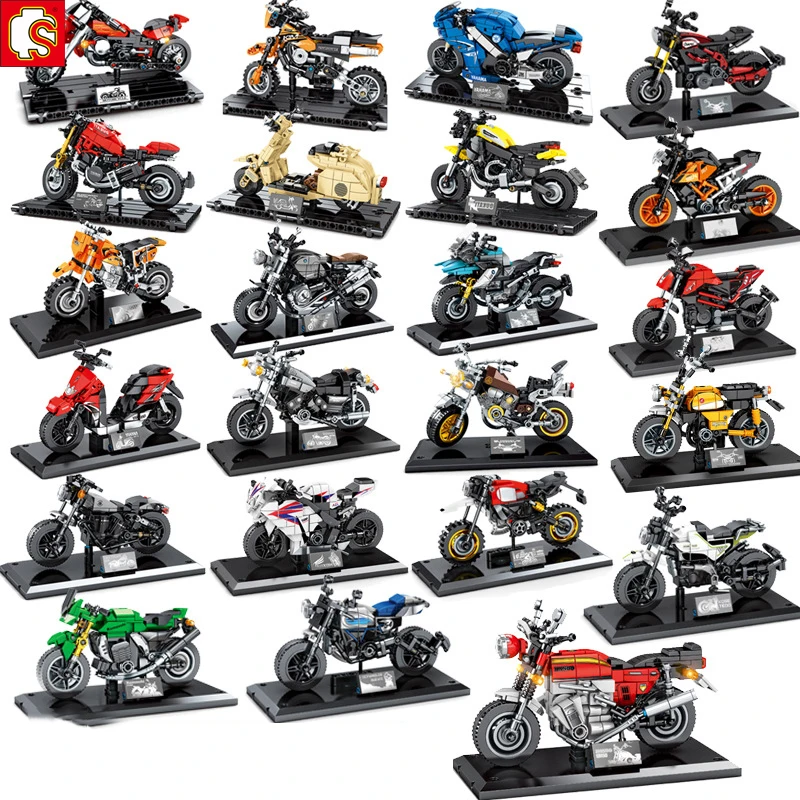 Motorcycle sets model Building Blocks Speed Champ sport Race moto Off ...