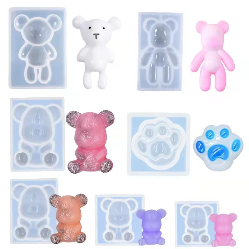 Violento-Urso-Silicone-Mold-DIY-Sentado-Pata-Urso-Handmade-Chaveiro ...