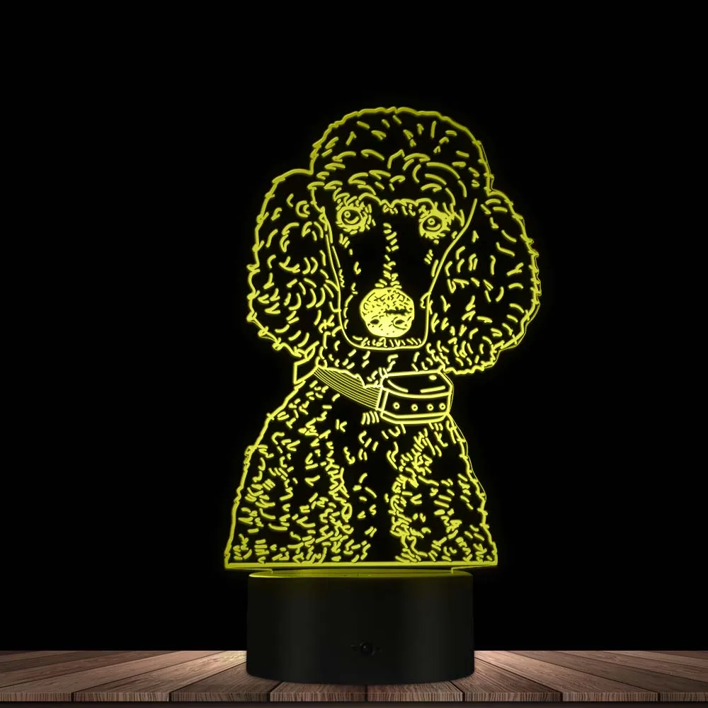 Poodle Dog Breed Night Lamp Dog Pet Owner Decorative Room Lighting ...