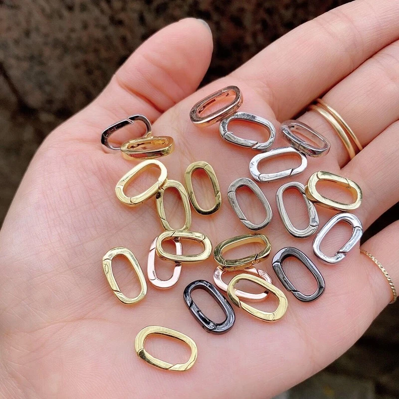Push In Gate Lock Oval Jewelry Clasp Gold Silver Black Rose Gold Push ...