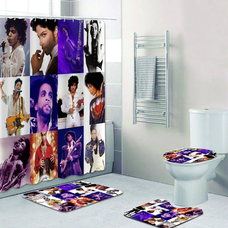 Hipster Prince Purple Rain Shower Curtains Set Bathroom Curtains for ...