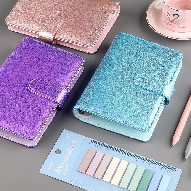 A6 Leather Loose Leaf Refill Notebook Cover Spiral Binder Macaron ...