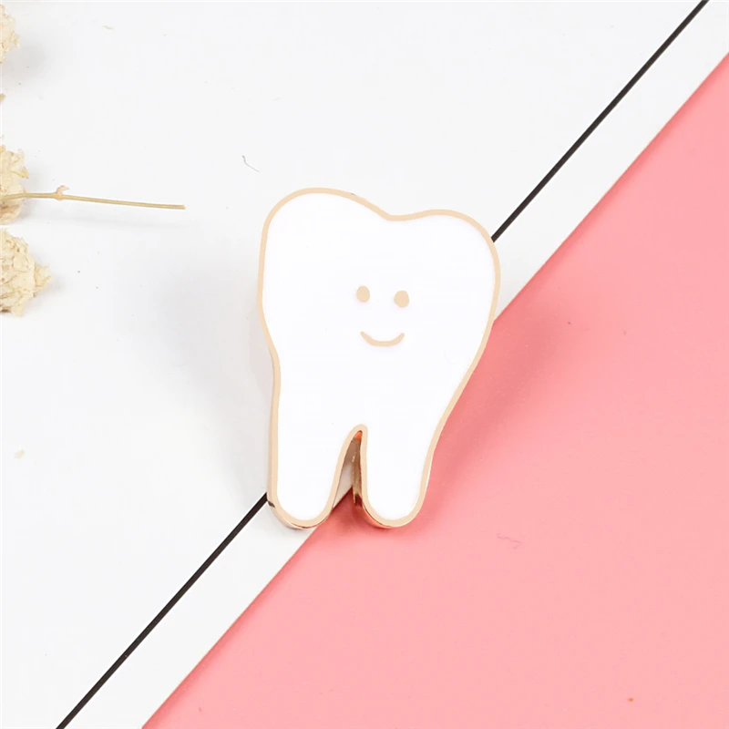 BROCHE,Teeth 2--Épingles en émail à dents de couleur or ou argent ...