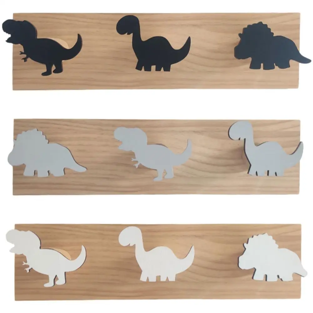 Peg Rail Nursery Decor. Wooden Clothes Rack Dinosaurs Hangers ...