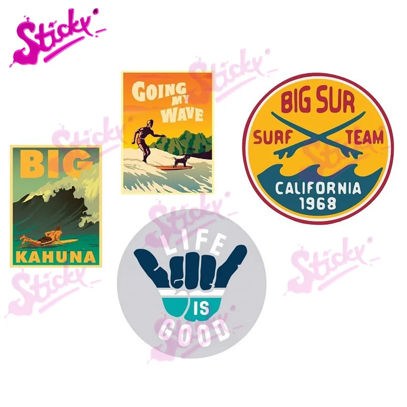 STICKY-Surfer-Beach-Surfboard-Hippie-Loose-Oldtimer-Badge-Brand-Car ...