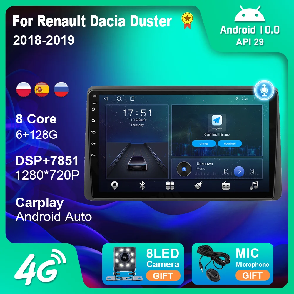Autoradio for Renault Duster Arkana 2018 2din Android 10 Inch Car Radio Multimedia Video Play ...