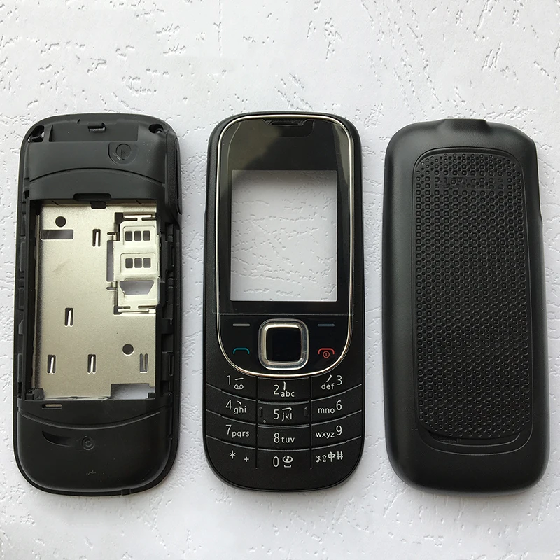 For-Nokia-2322-New-Plastic-Full-Housing-Cover-Case-Housing-Battery ...