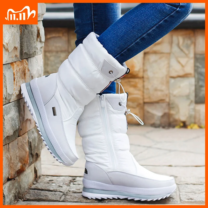 Botas de nieve antideslizantes para mujer, zapatos impermeables con ...