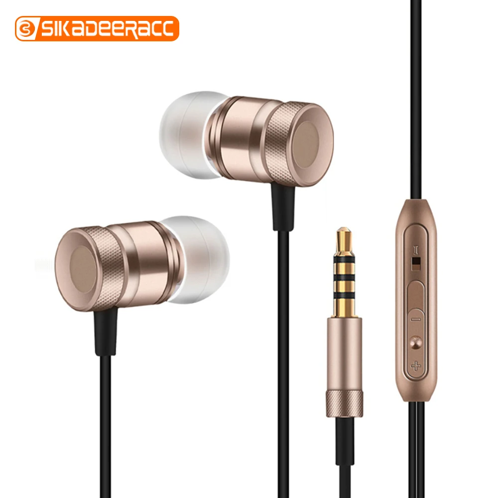 Earphone Wire Metal In Ear Headset Subwoofer Sound For iPhone 6 6s Plus ...