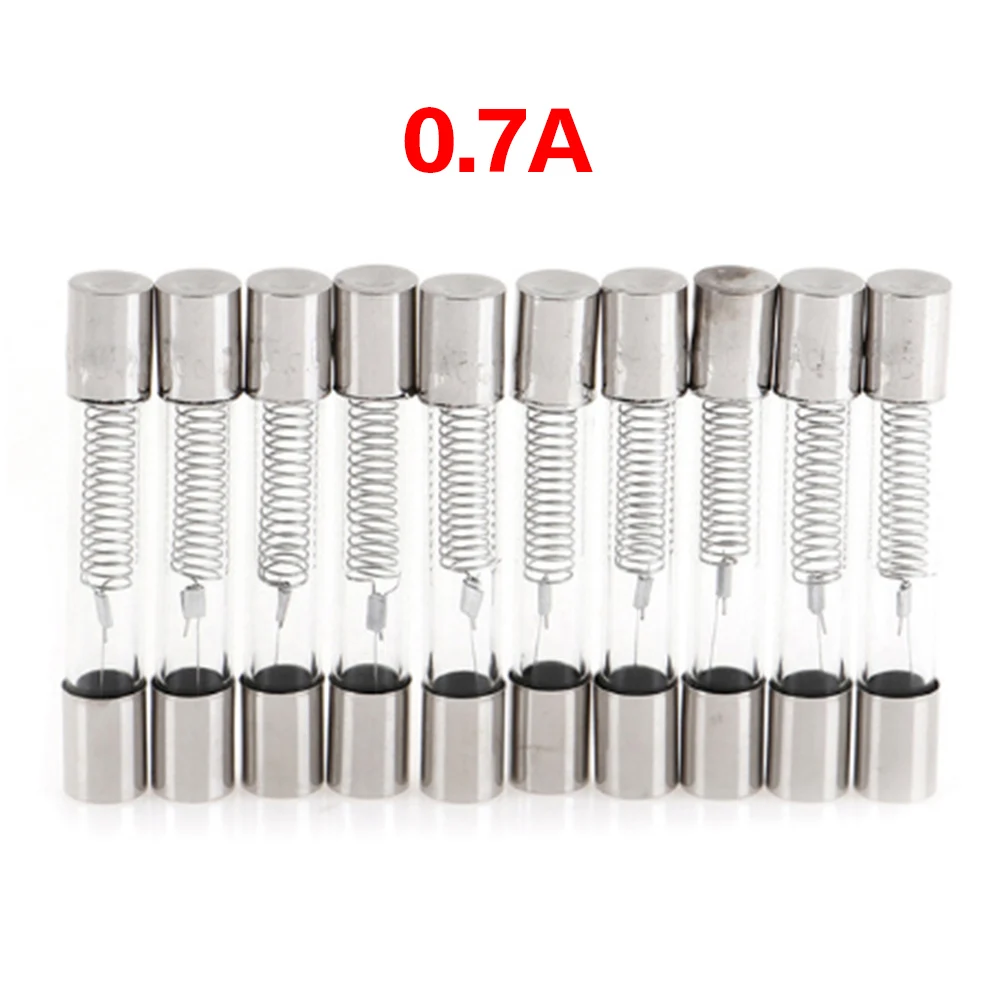 10PCS 5KV 0.65A 0.7A 0.75A 0.8A 0.9A 전자 레인지 고압 오븐 퓨즈 6*40mm 유리관 퓨즈|퓨즈 ...