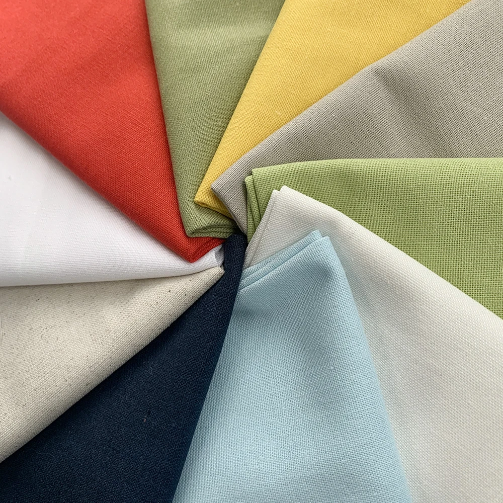 Tela lisa de lino y algodón para ropa, de Color puro tejido cómodo ...