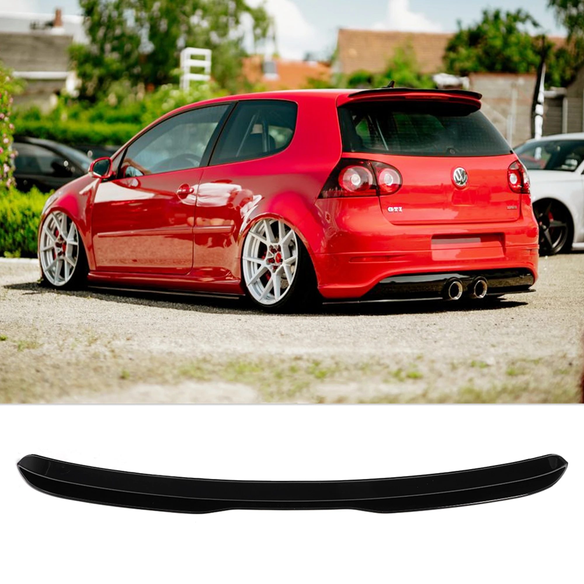 Brilhante preto estilo maxton traseiro spoiler asa para volkswagen golf ...