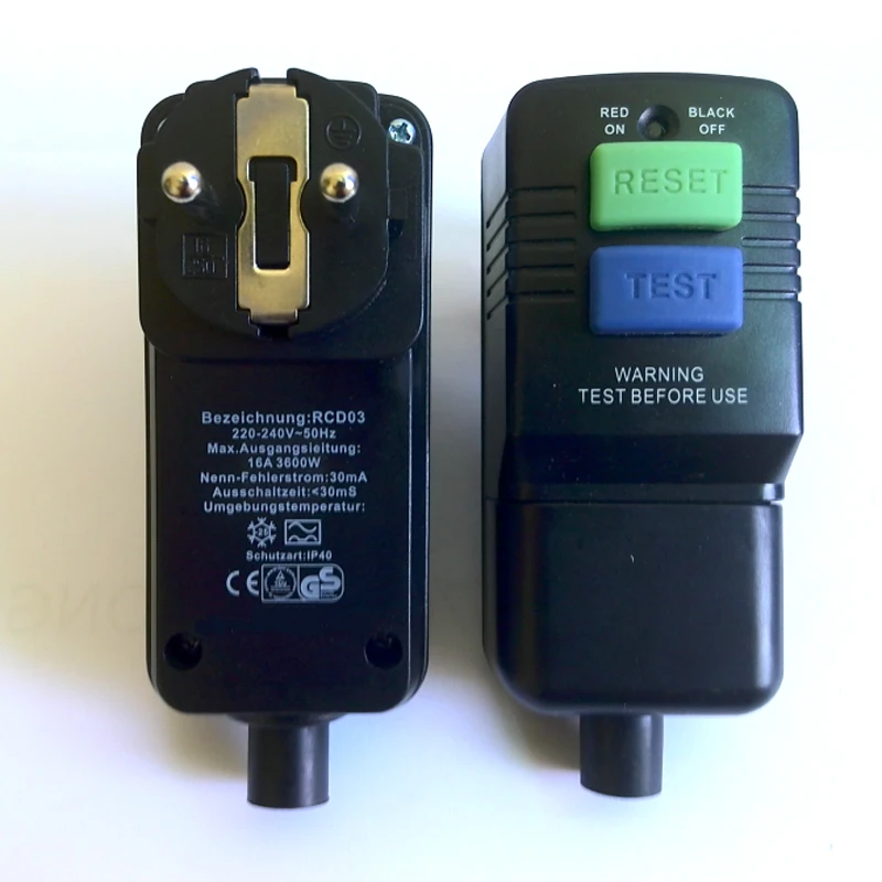 Enchufe de corriente Residual portátil PRCD europeo de 16A, a prueba de ...