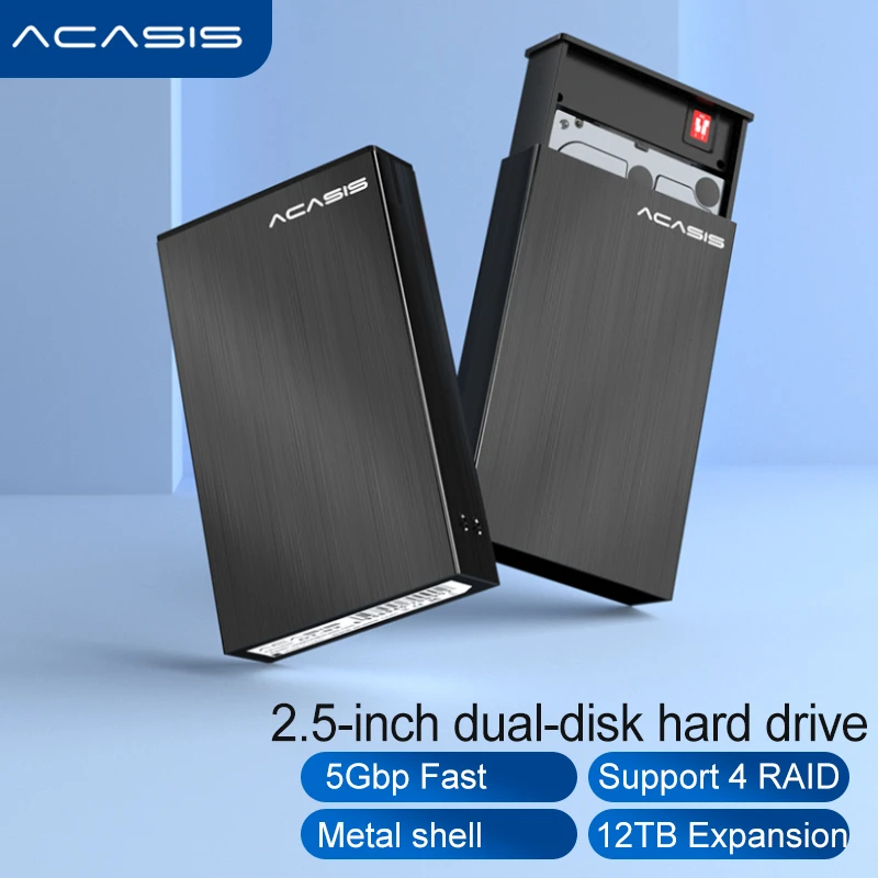 Acasis Hdd Enclosure Usb3.0 2.5inch 2plate Sata Hard Drive Box 5gbps ...