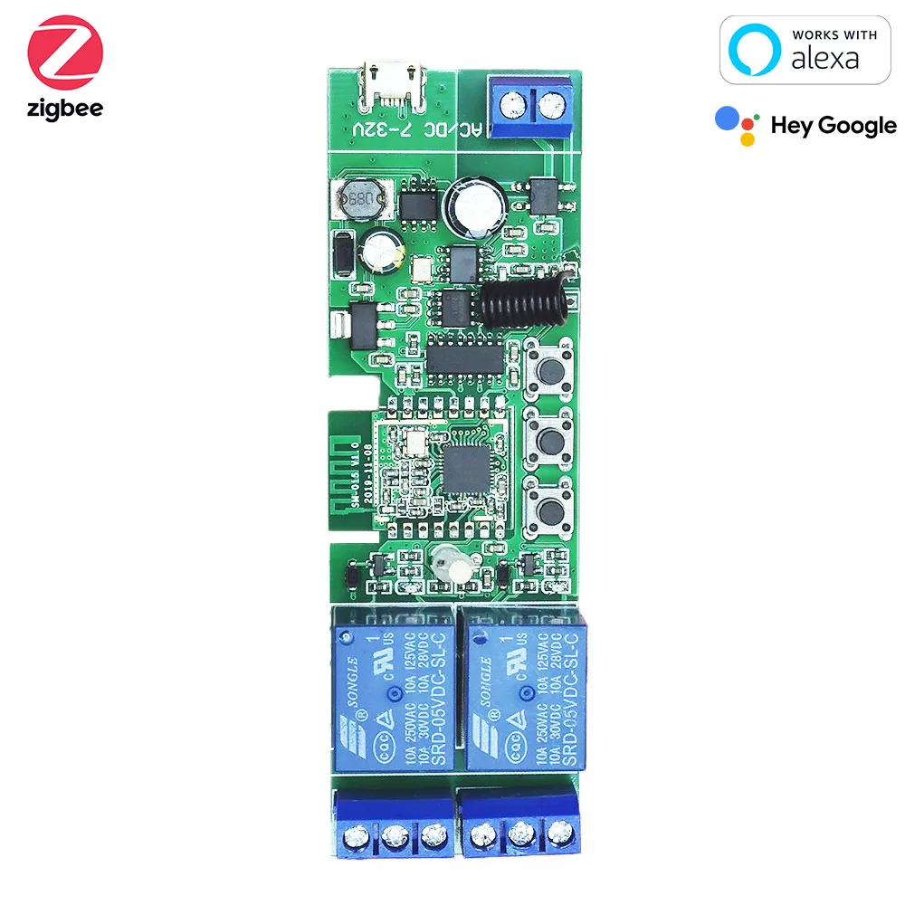 ZigBee-2-Channels-5V-12V-24V-Smart-Inching-Relay-Switch-Works-With ...