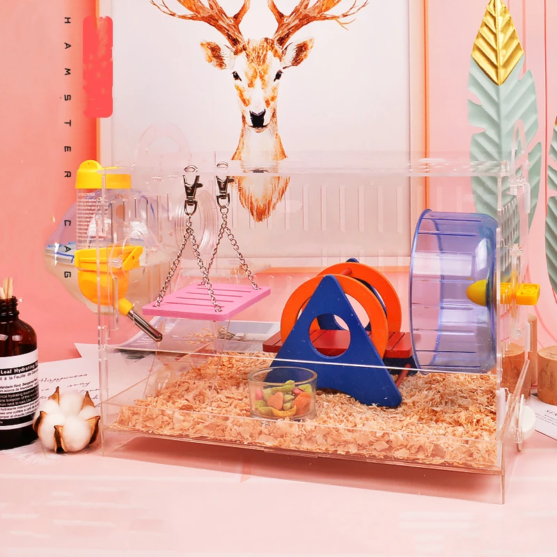 Drawer-hamster-cage-Acrylic-double-decker-super-villa-nest-set-meal ...