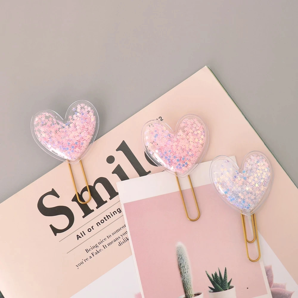 ALLTU-2pcs-love-Metal-paper-clip-Bookmark-Creative-candy-color-paper ...