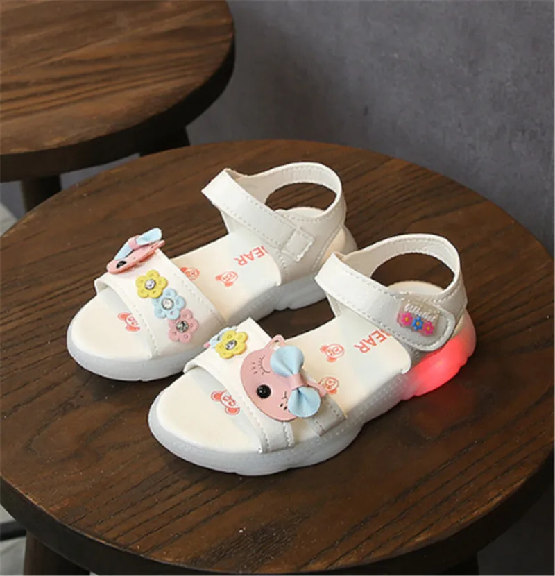 Brand Baby Girls Shoes Summer Sandals With Light Kids Shoes For Girls ...