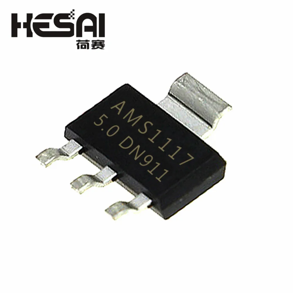 10Pcs 원래 AMS1117 5.0, AMS1117 1117 5V 1A SOT223 전압 조정기 AMS1117 5.0V|반도체 ...