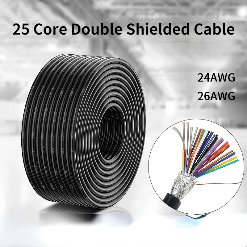 25 Core Double Shielded Cable Tinned Copper Core Plc Wire Db25 ...
