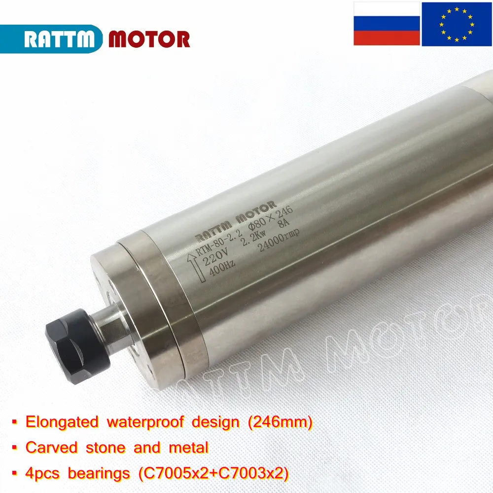 CNC-Water-cooled-spindle-motor-2-2KW-ER20-220V-Waterproof-Carved-metal ...