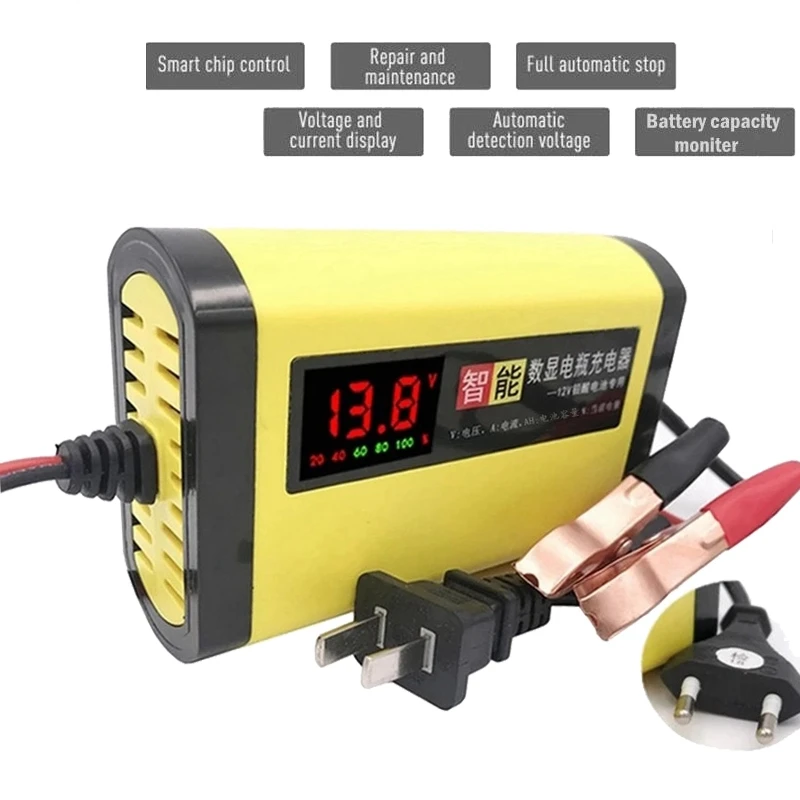 12v 2a Car Auto Battery Charger Led Display 220v 110v Eu Us Smart ...