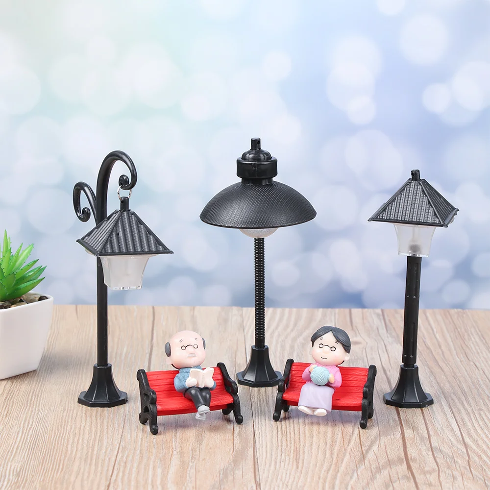 1-2PCS-Mini-Street-Lamp-Figurine-European-Style-Road-Light-Model ...