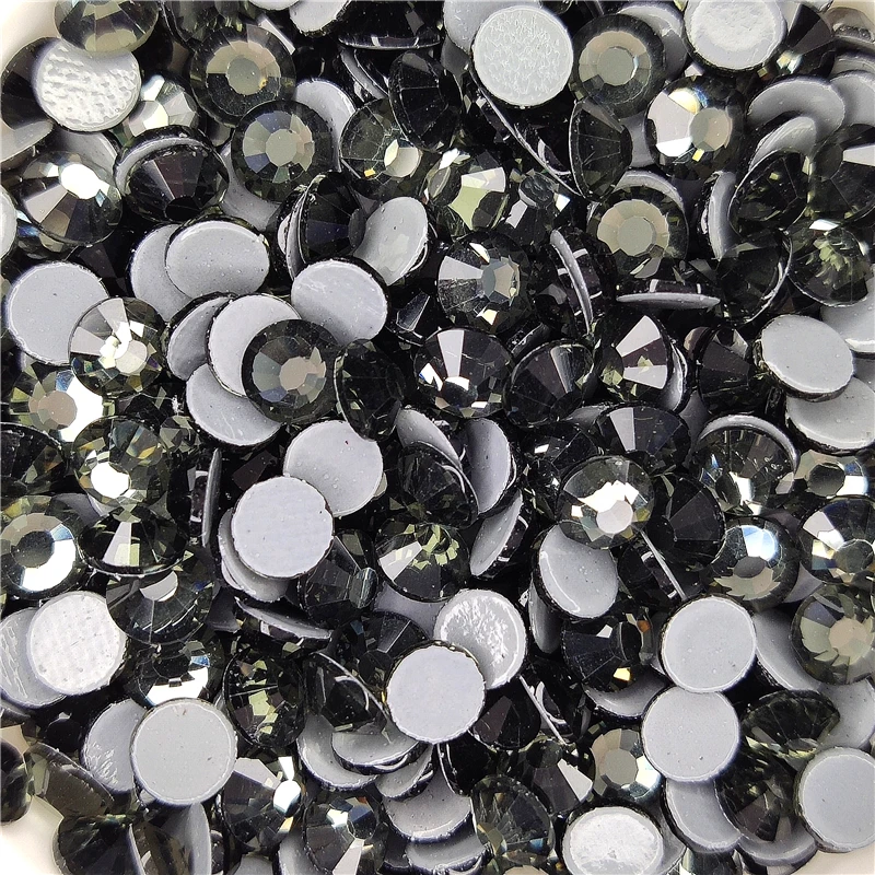 Aaaa+quality Black Diamond Hotfix Rhinestones Ss6 Ss10 Ss16 Ss20 Ss30 ...