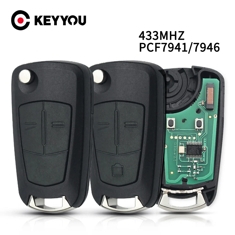 Keyyou 2/3 Buttons Remote Key Fob For Opel Vectra C 2005-2008 Vauxhall ...