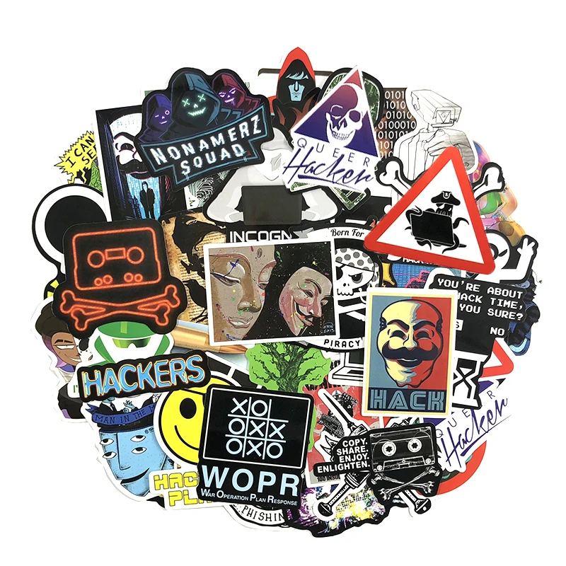 50Pcs/Set Hacker Graffiti Stickers Programmer Java For Luggage ...