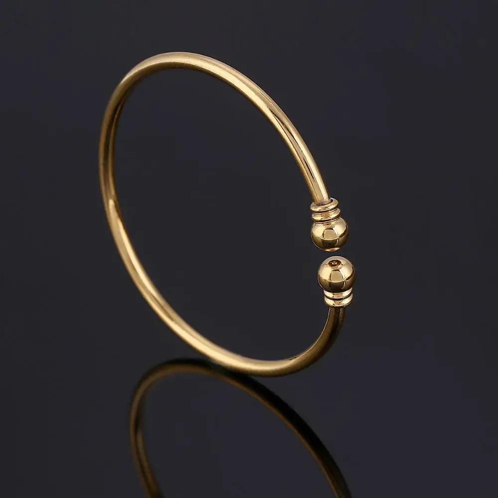 Fashion-Simple-Smooth-Couple-Gold-Color-Bangle-Plain-Bracelets-Bangles ...