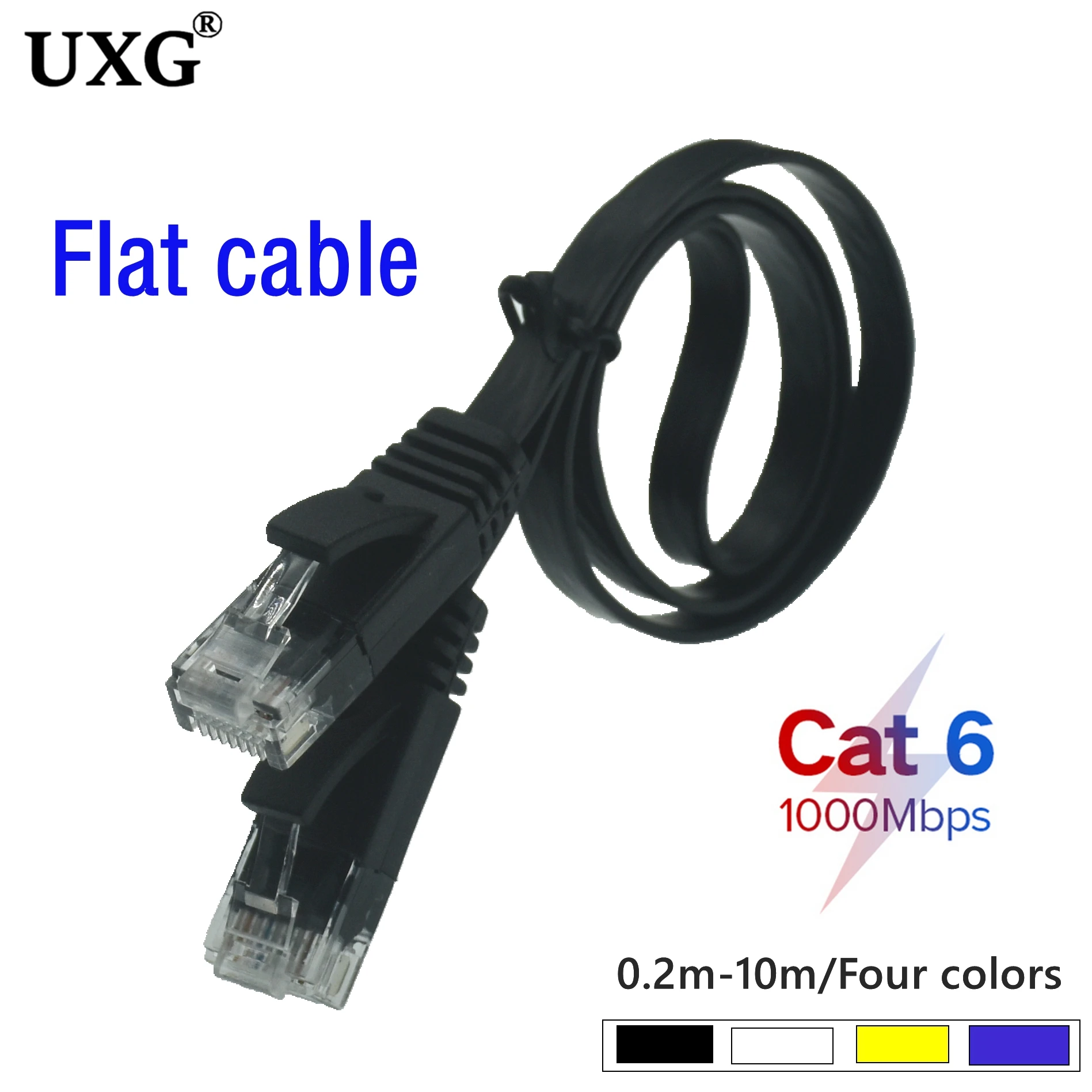 Cable-Ethernet-Cat6-Lan-Cable-plano-UTP-CAT-6-RJ45-Cable-plano-corto-de ...