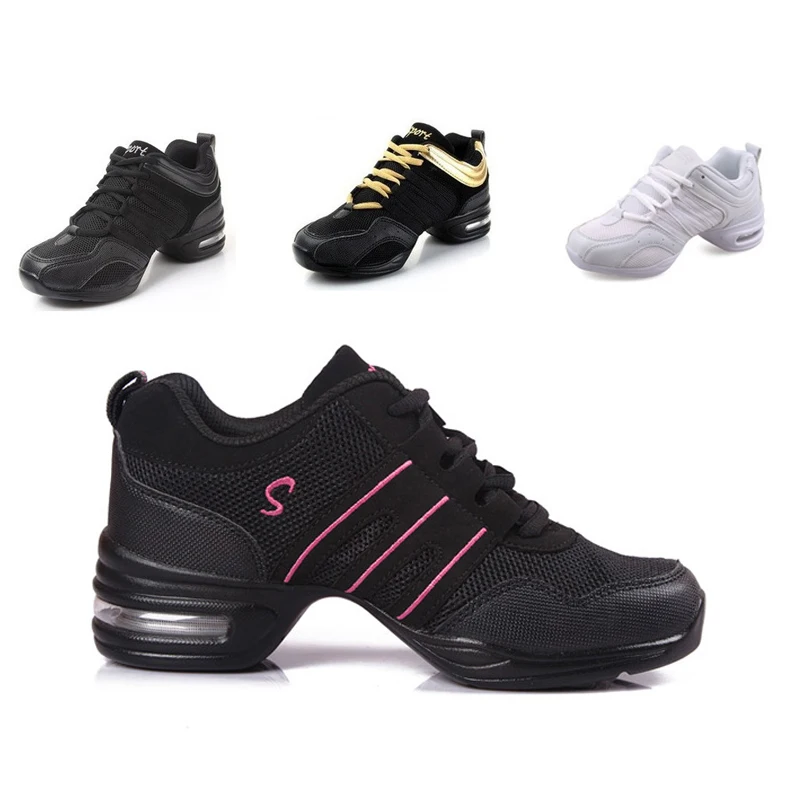 Mesh dance Shoes Woman jazz Modern Soft Outsole Dance Sneakers ...